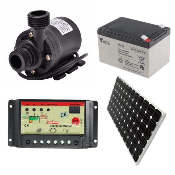 5M HIGH 800L/H SOLAR WATER PUMP, PANEL, REGULATOR AND BATTERY– Waterhouse